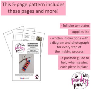 Rocket Felt Sewing Pattern Pdf Tutorial (instant Digital Download ...