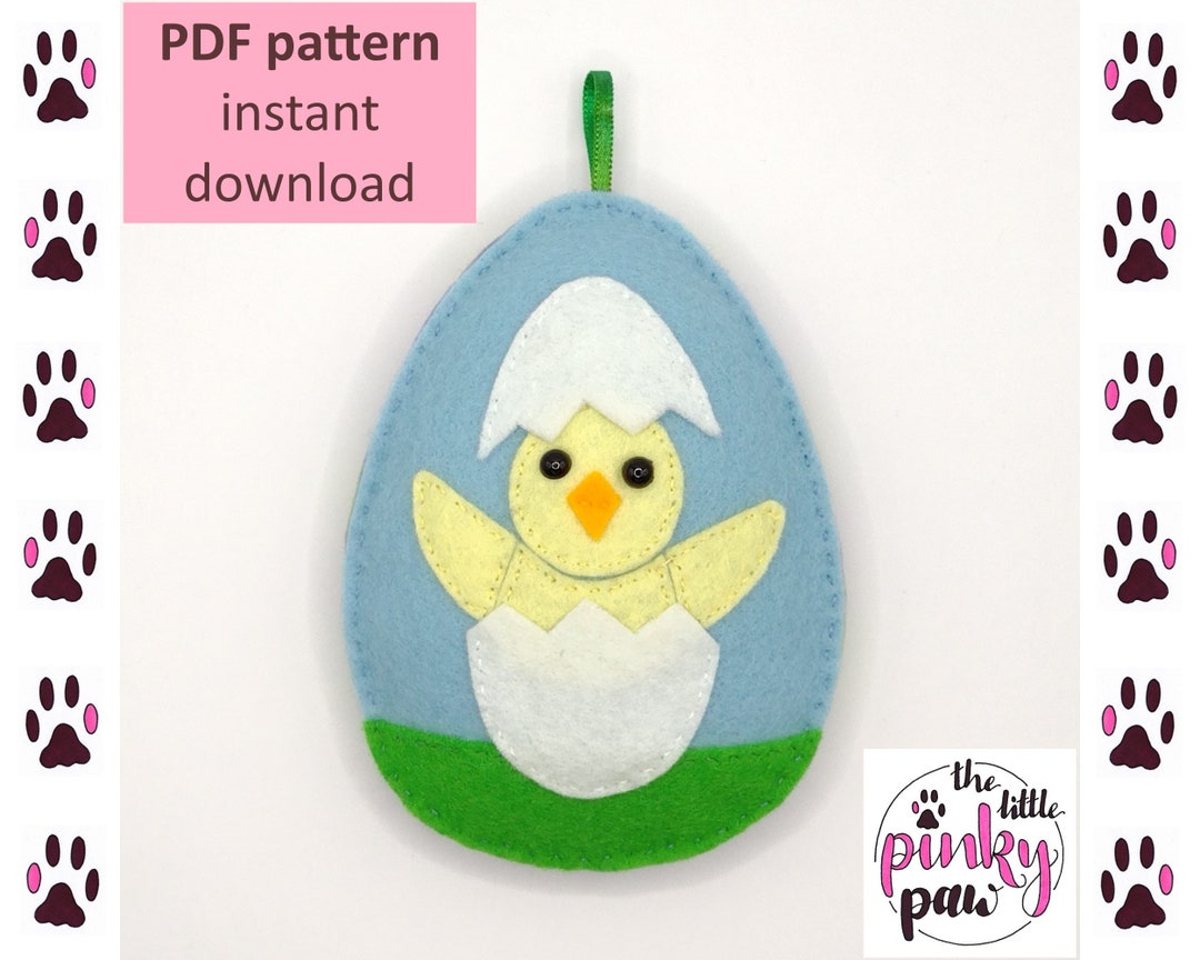 Easter Chick Felt Sewing Pattern Pdf Tutorial (instant Digital Download ...