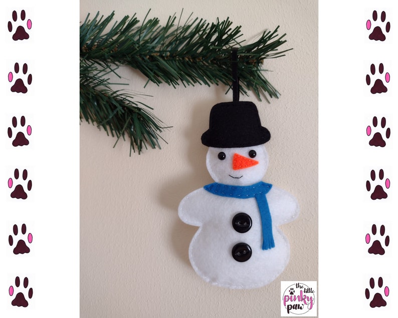 Snowman Felt Sewing Pattern Pdf Tutorial (instant Digital Download ...