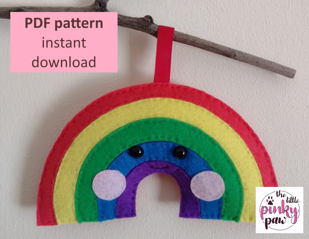 Felt Rainbow Pdf Sewing Pattern instant Download Easy to - Etsy