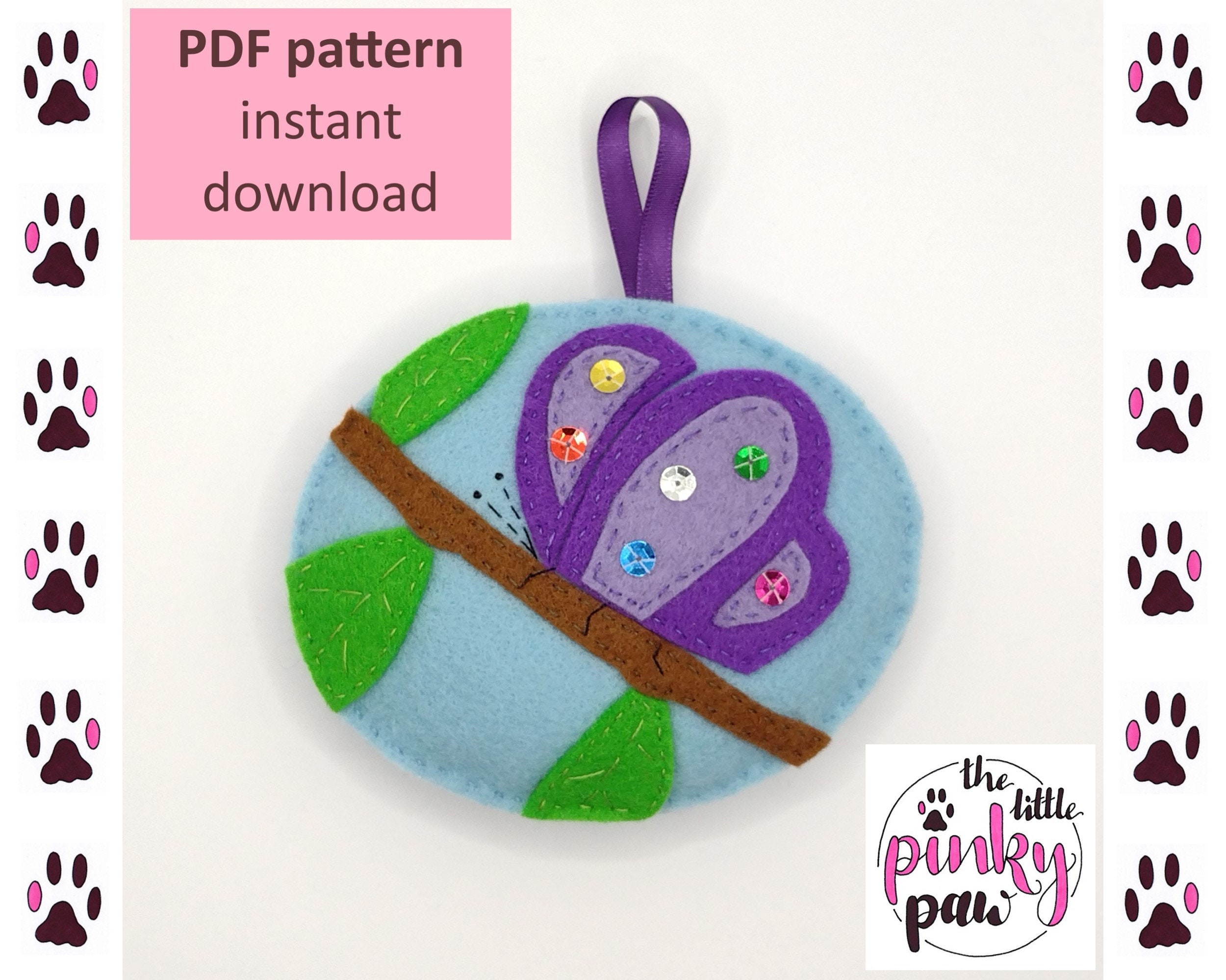 Butterfly Felt Sewing Pattern Pdf Tutorial (instant Digital Download ...