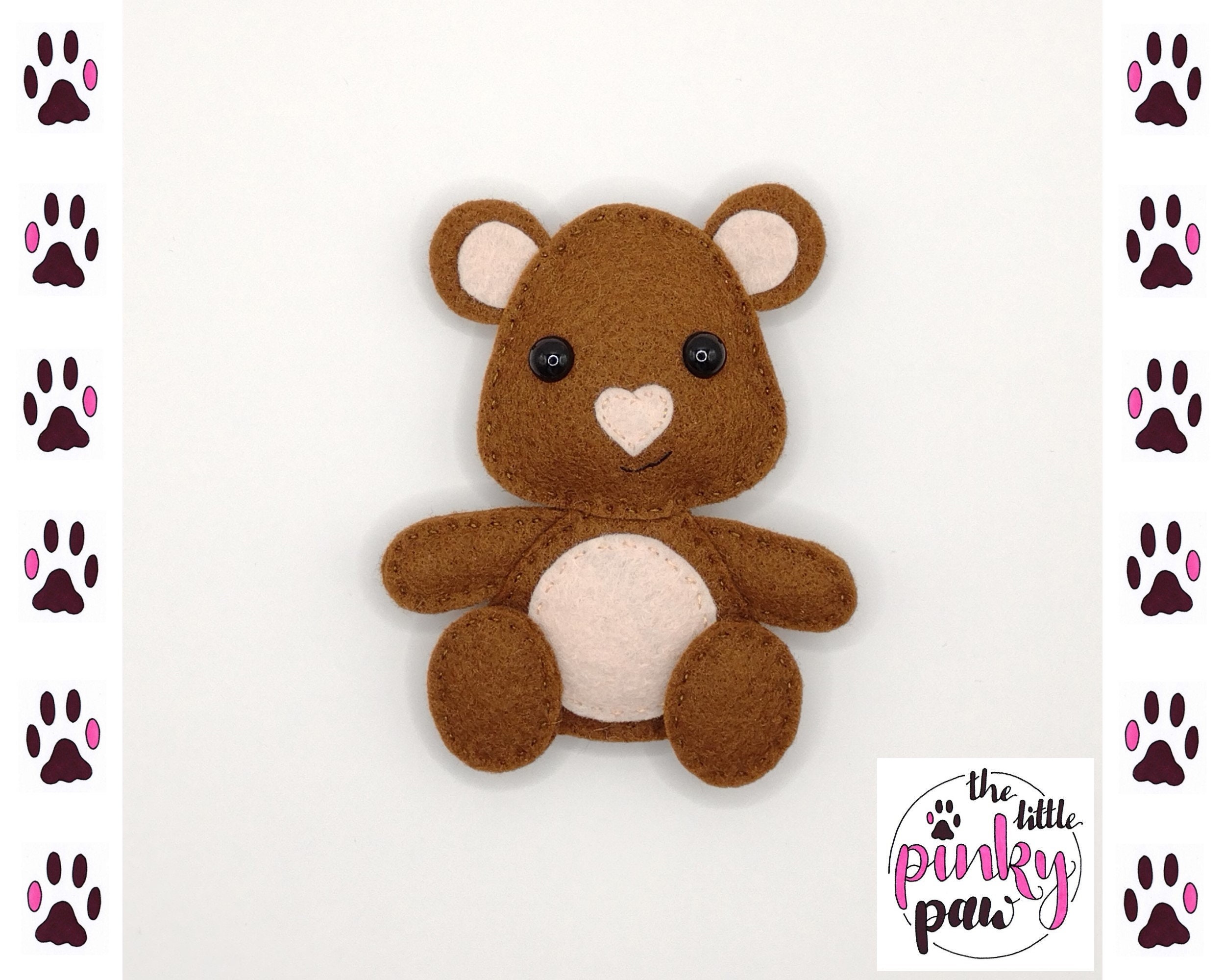Teddy Bear Felt Sewing Pattern Pdf Tutorial (instant Digital Download ...