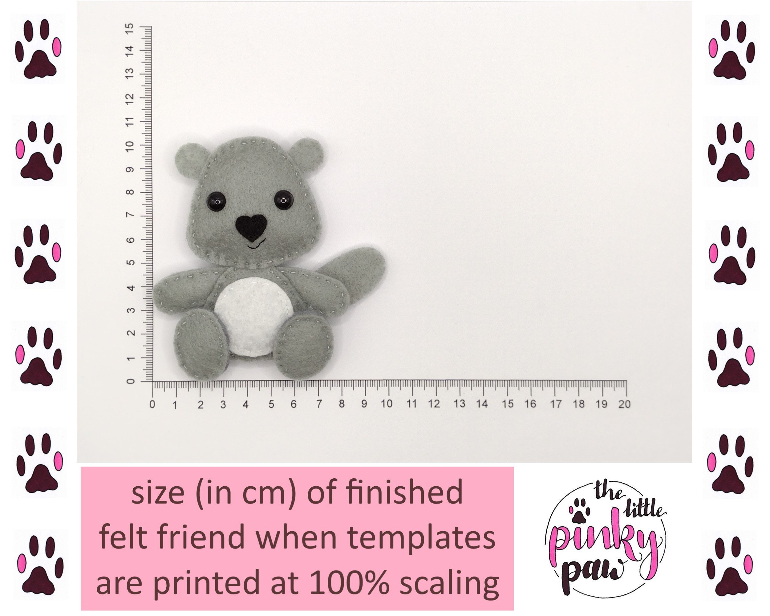 Squirrel Felt Sewing Pattern Pdf Tutorial instant Digital Download ...