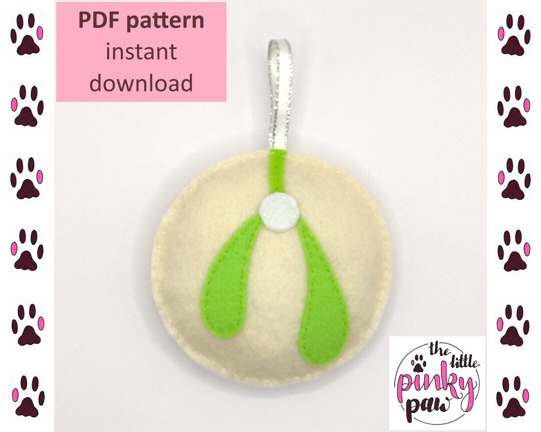 Mistletoe Felt Sewing Pattern Pdf Tutorial (instant Digital Download ...