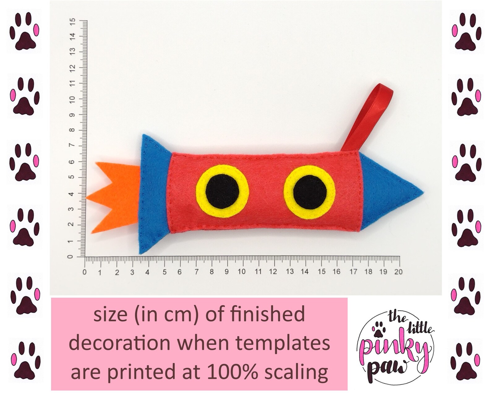 Rocket Felt Sewing Pattern Pdf Tutorial (instant Digital Download ...