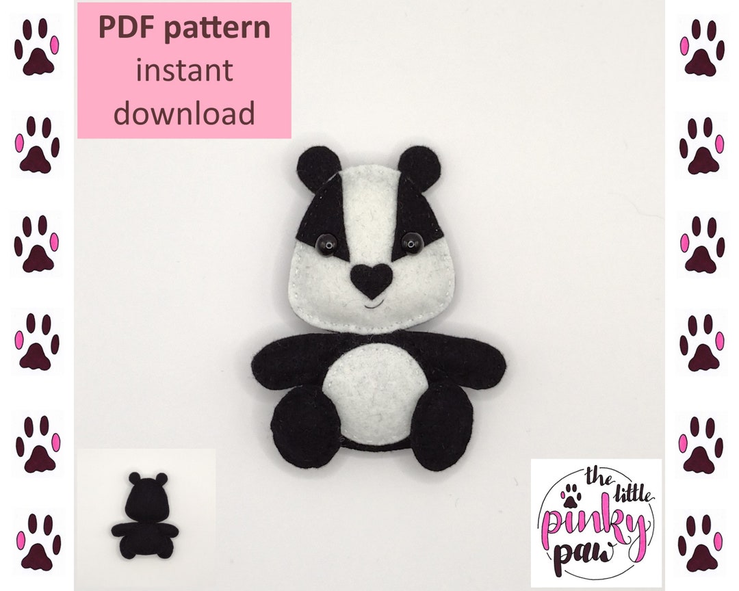Badger Felt Sewing Pattern Pdf Tutorial (instant Digital Download ...
