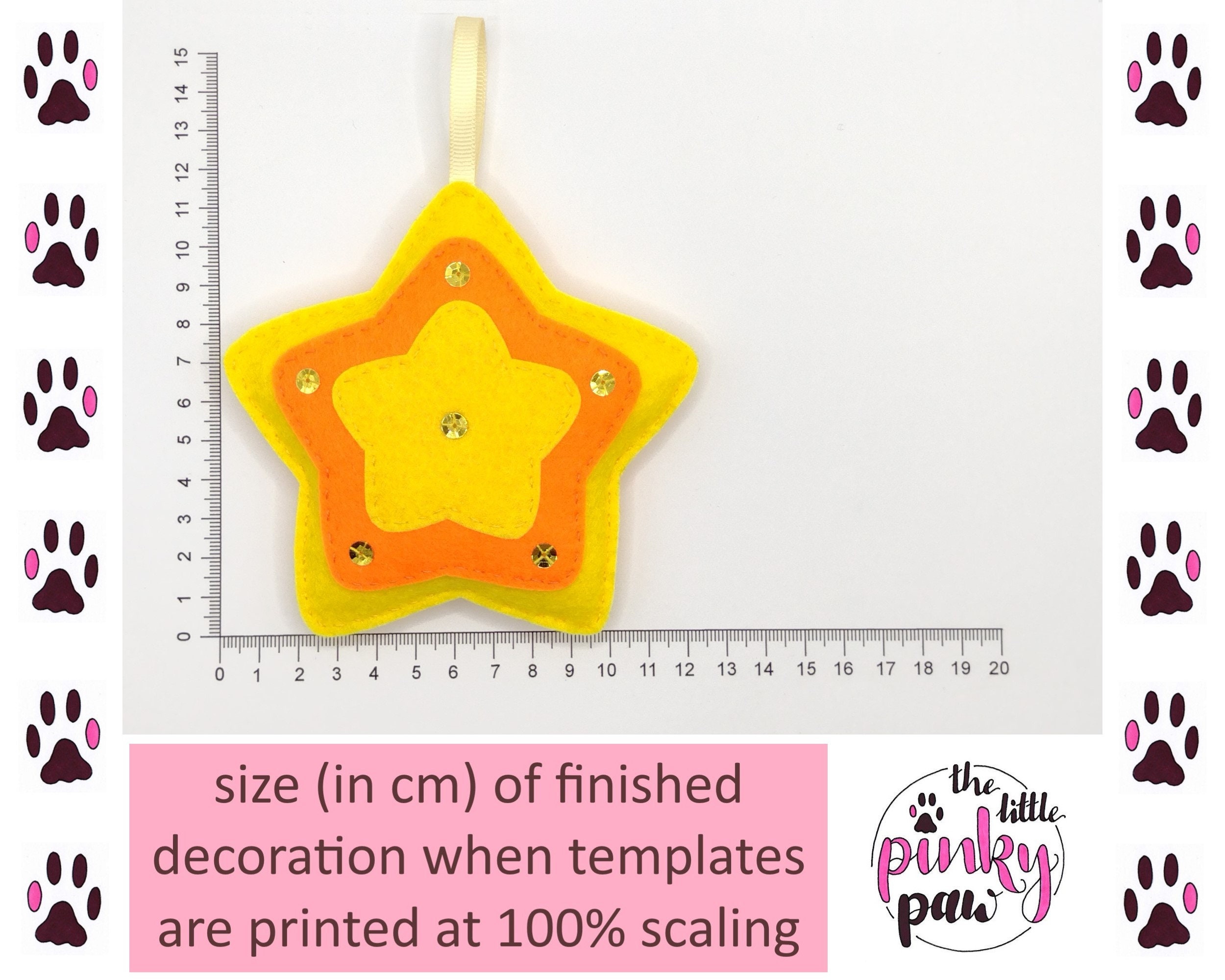 Star Felt Ornament Sewing Pattern, Christmas Holiday Decoration (PDF ...