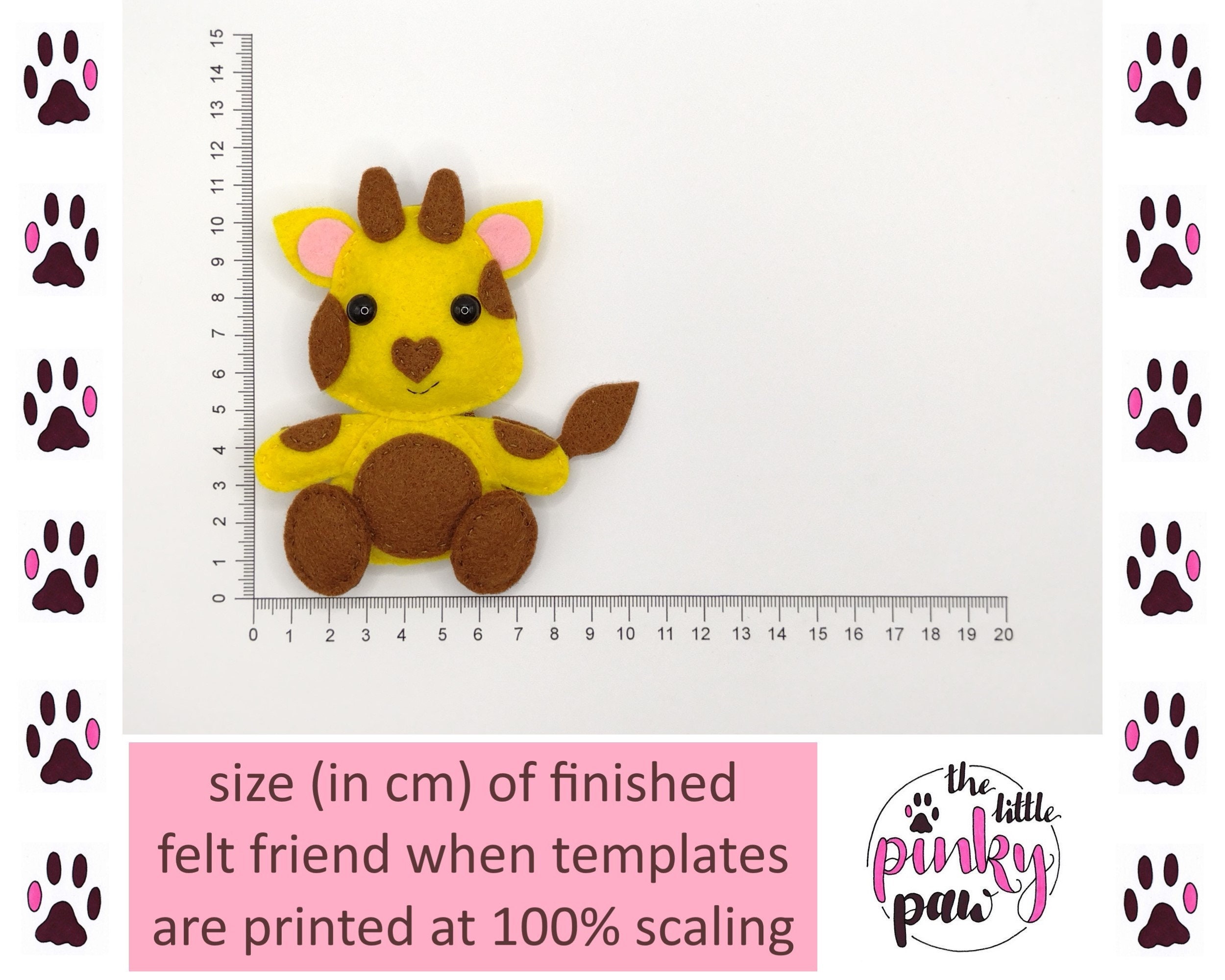 Giraffe Felt Sewing Pattern Pdf Tutorial instant Digital Download, Wild ...