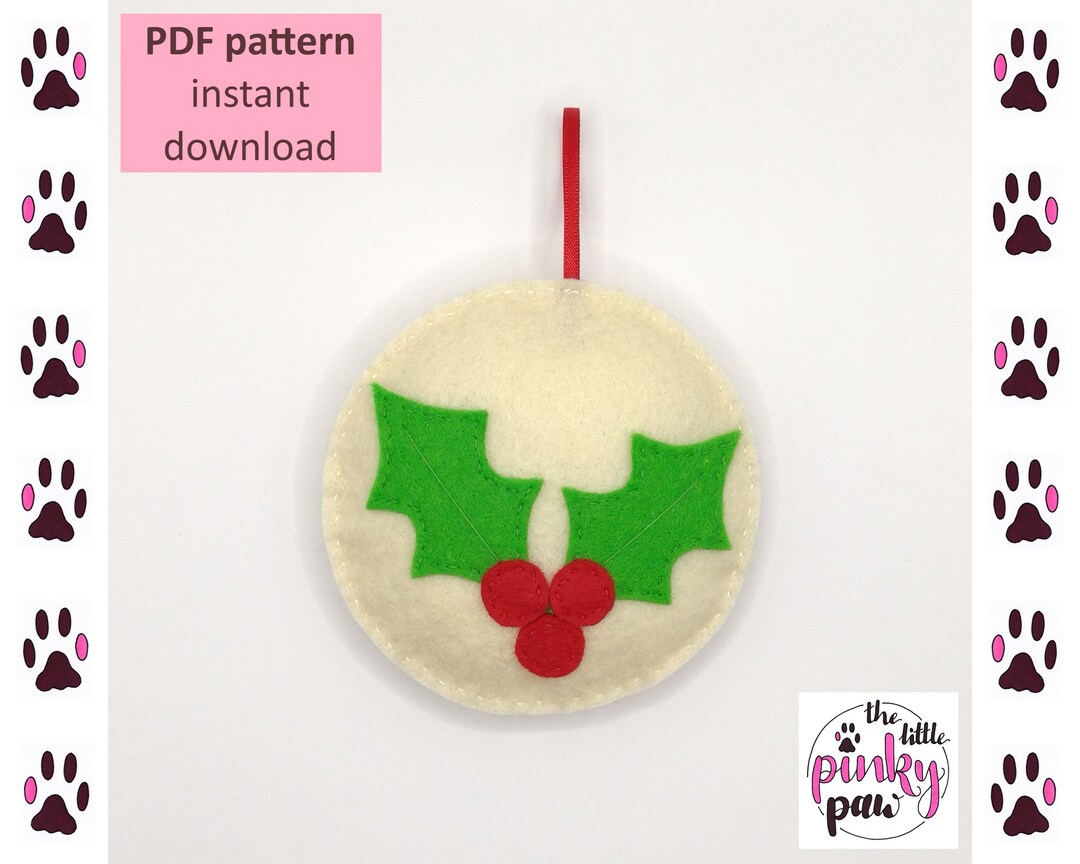 Felt Holly Pdf Sewing Pattern Tutorial instant Digital - Etsy