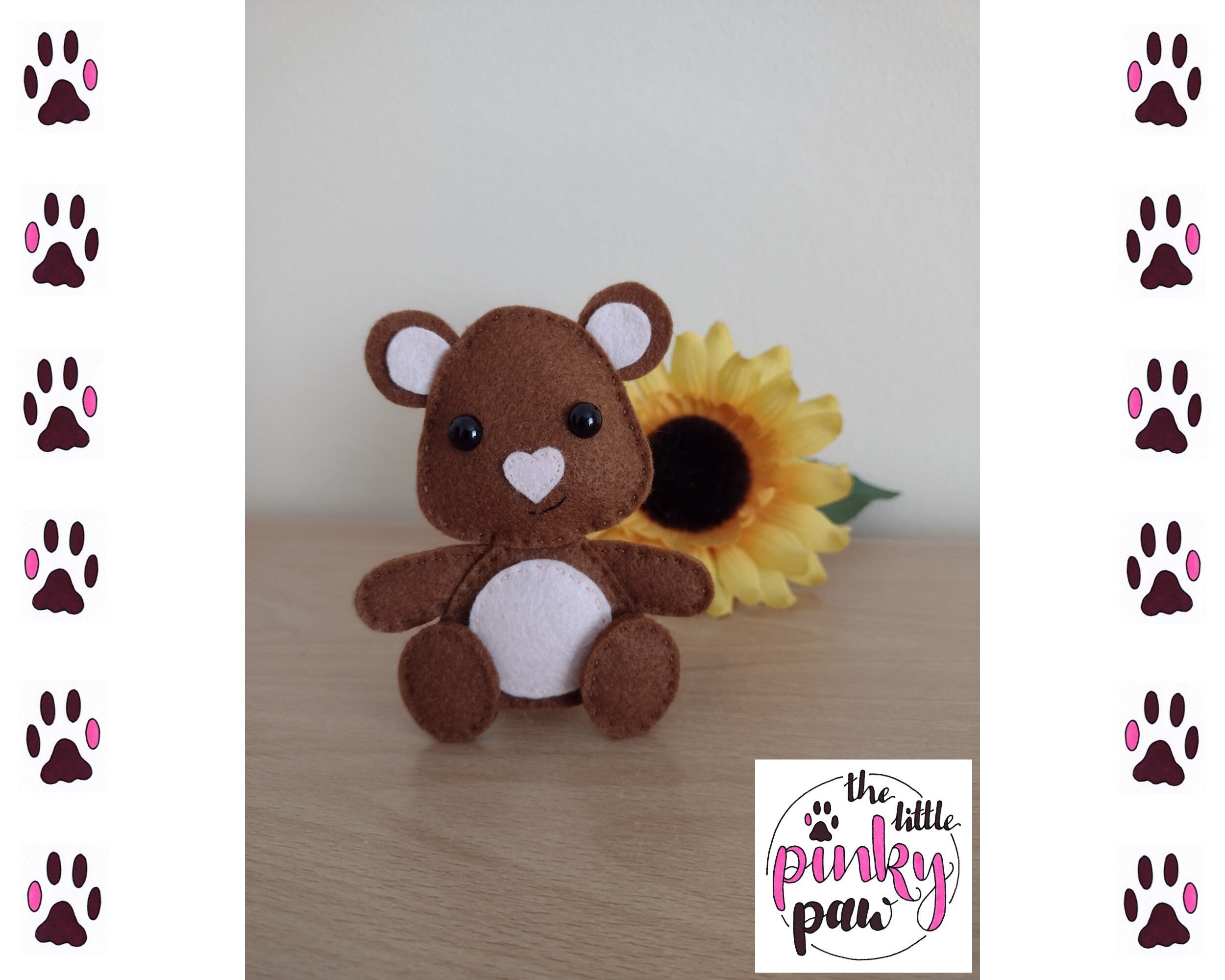Teddy Bear Felt Sewing Pattern Pdf Tutorial (instant Digital Download ...