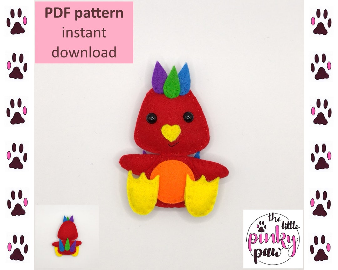Parrot Felt Sewing Pattern Pdf Tutorial (instant Digital Download ...