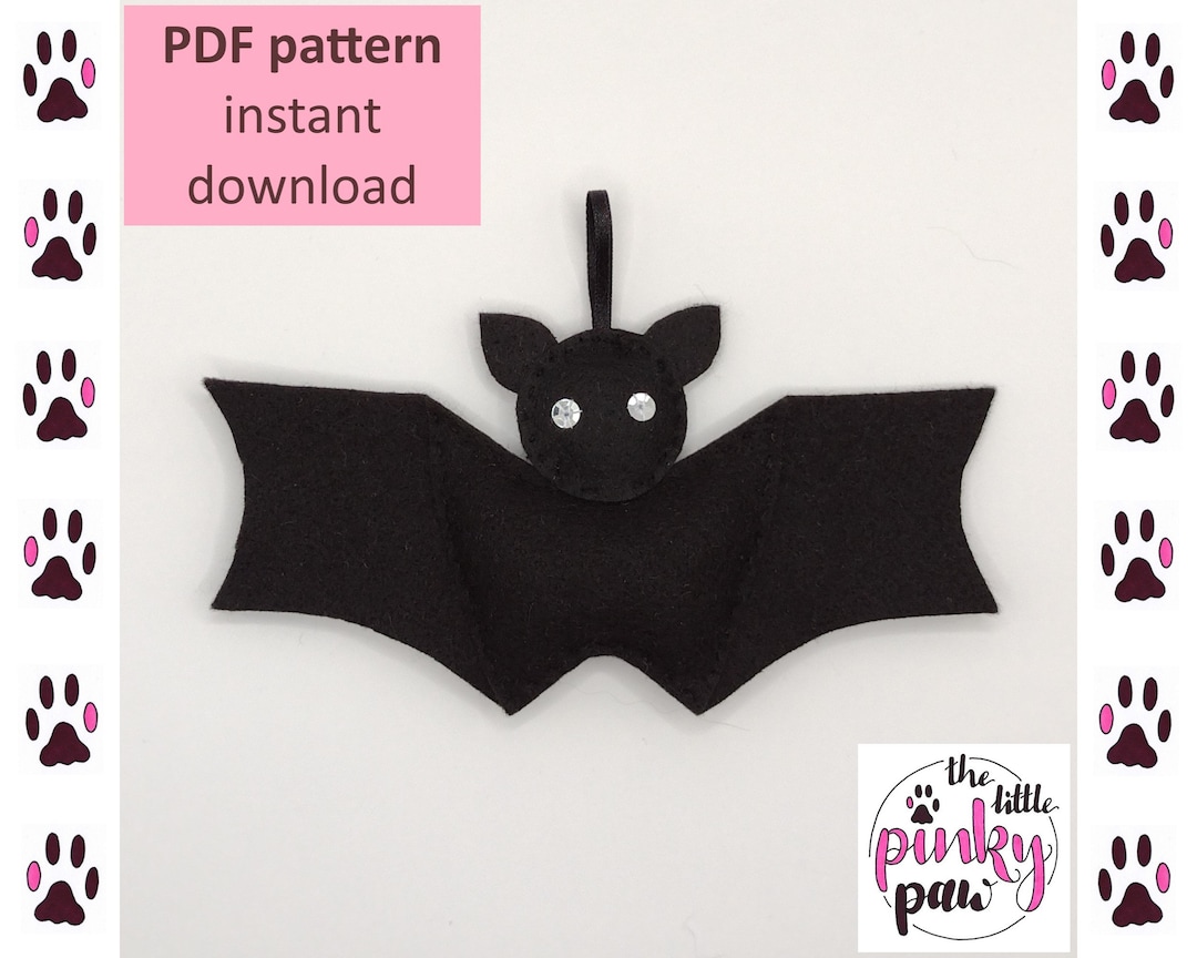 Bat Felt Sewing Pattern Pdf Tutorial (instant Digital Download ...