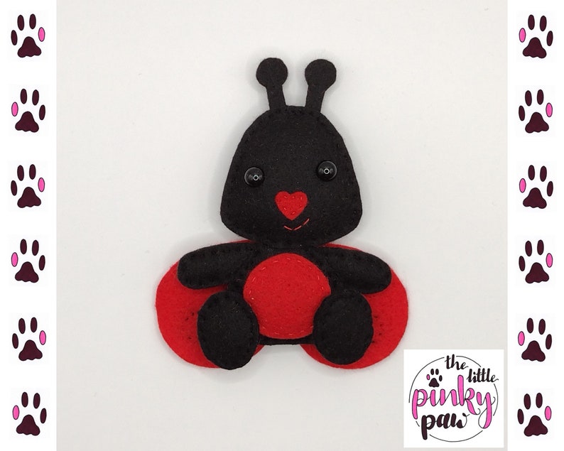Ladybird Felt Sewing Pattern Pdf Tutorial instant Digital Download ...