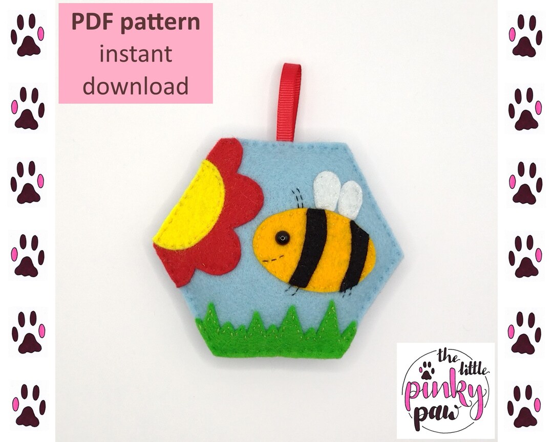 Bee Felt Sewing Pattern Pdf Tutorial (instant Digital Download ...