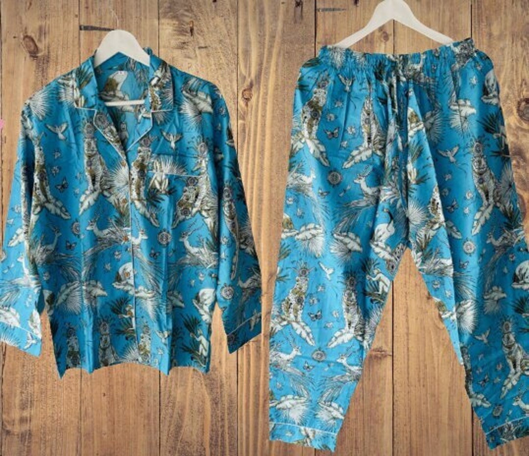 Animal Print Pajamas, Jungle Print Pure Cotton Pjs, Pajamas Set ,indian ...