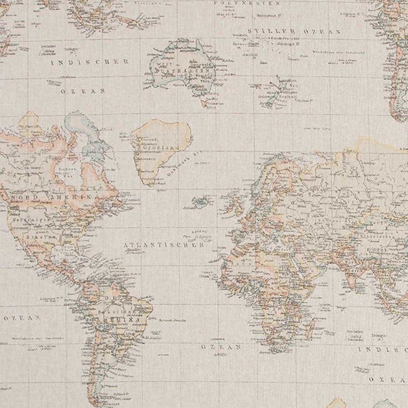 World Map Fabric - Etsy