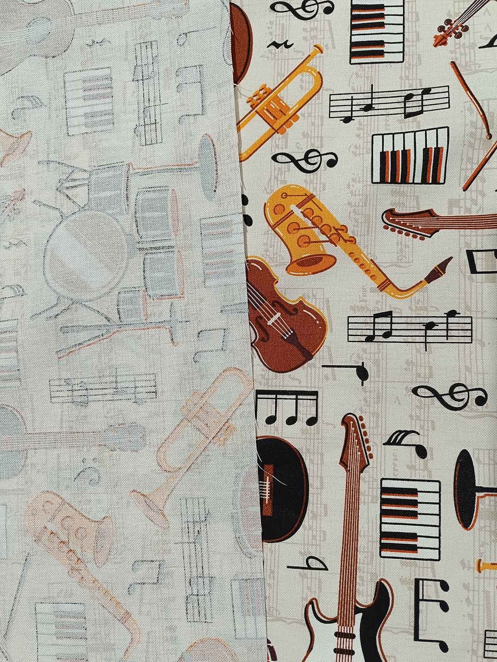 Musical Instruments – Piano – Guitar – Violin Fabric , 140cm Width ...