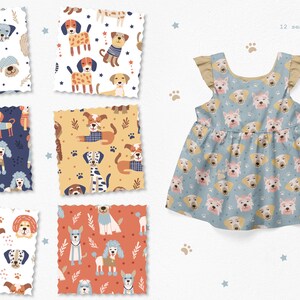 Dogs Digital Paper Set, Pet Pattern, Animal Nursery Seamless Files ...