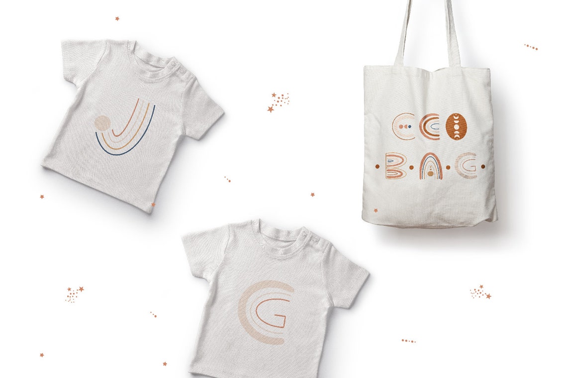 Boho Alphabet Clipart, Bohemian Letter Set, Rainbow Letters SVG, PNG - Etsy