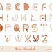 Boho Alphabet Clipart, Bohemian Letter Set, Rainbow Letters SVG, PNG - Etsy