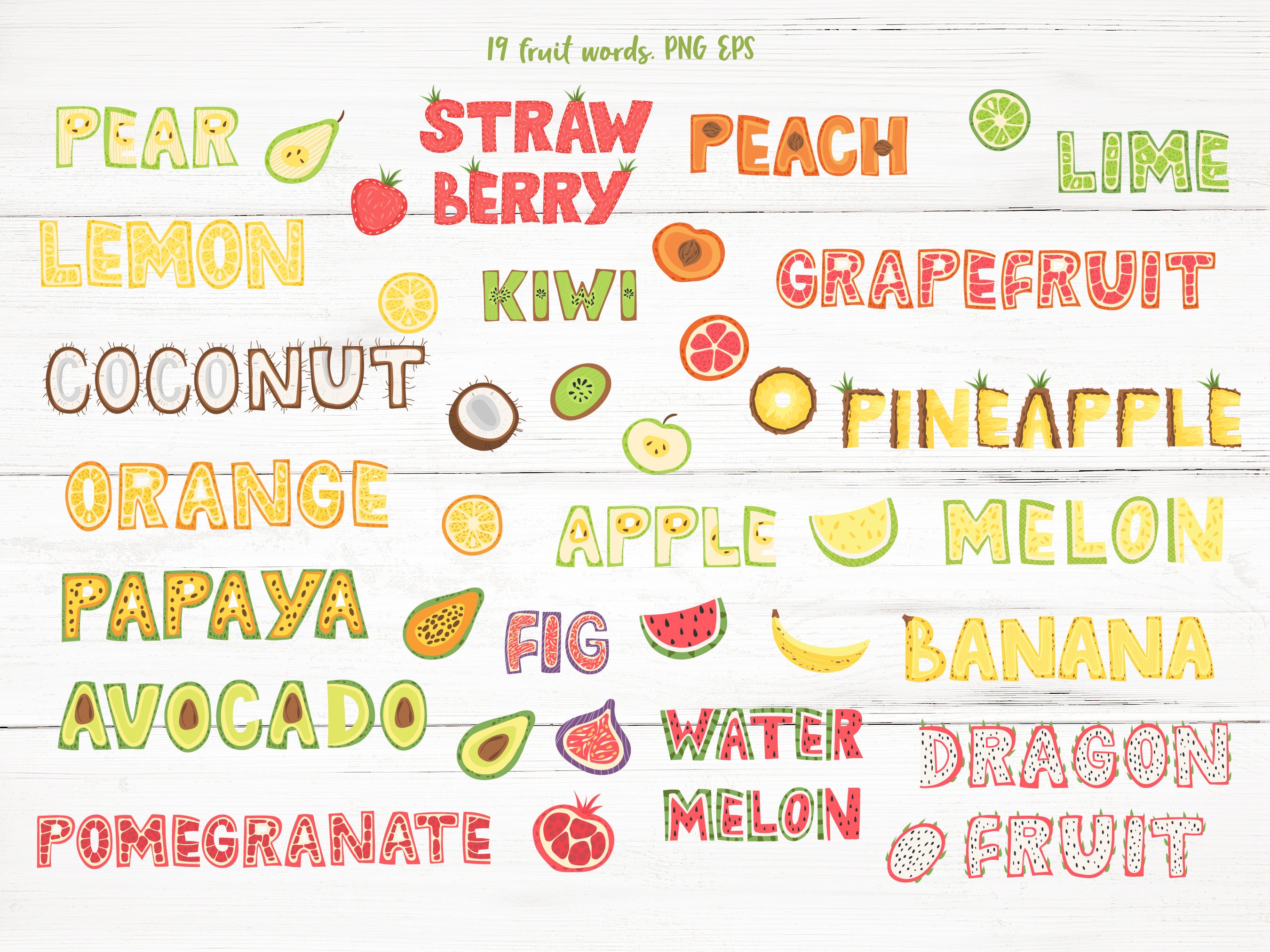 Fruit SVG Letters, Summer Alphabet Clipart, Fruity Letter Set, Food ...