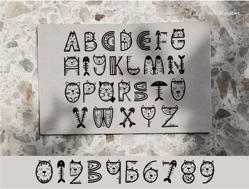 Cat Clipart SVG PNG Pet Portrait Alphabet Clipart Cat - Etsy