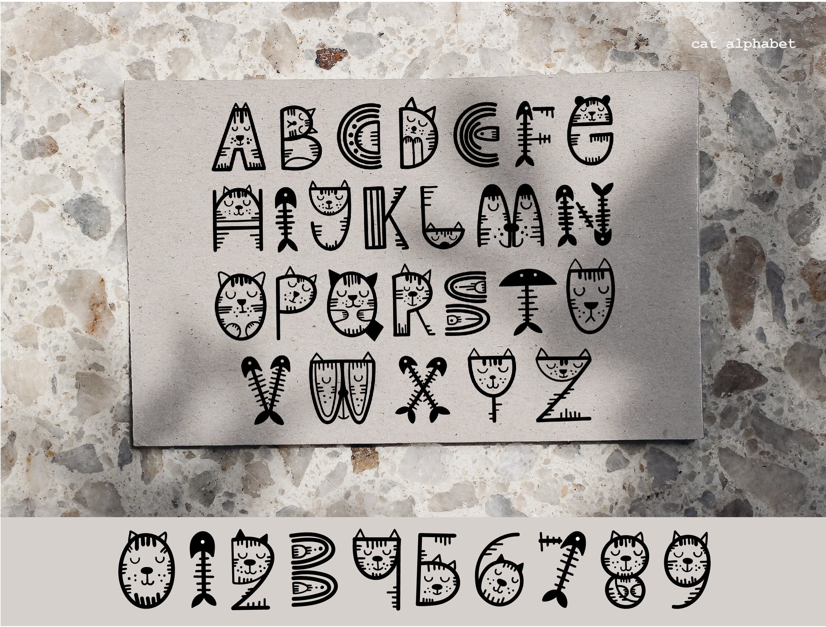 Cat Clipart SVG PNG Pet Portrait Alphabet Clipart Cat - Etsy