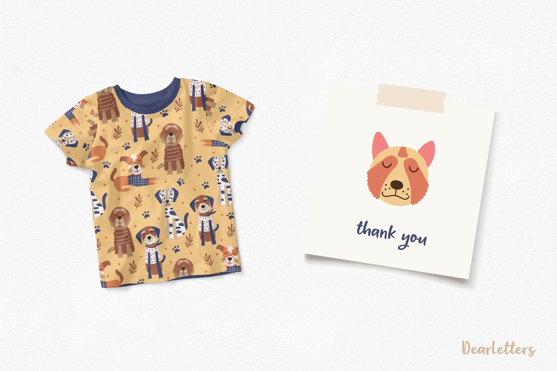 Dogs Digital Paper Set, Pet Pattern, Animal Nursery Seamless Files ...