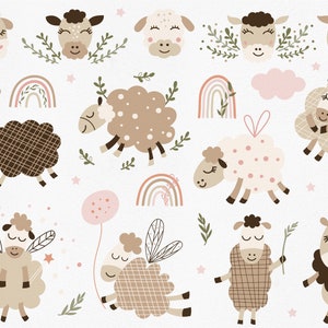 Sheep SVG, Boho Clipart, Woodland SVG, Newborn Clipart, Baby Lamb SVG ...