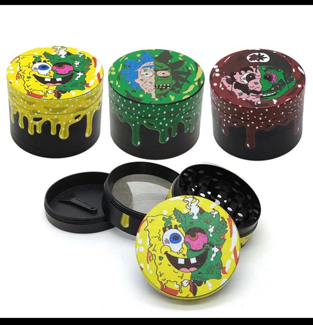 Cartoon 50 MM 4 Piece Zinc Portable Hurb Grinder Costume Spice Grinder ...