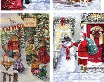 Santa With Gift A3 Rice Paper Paper for Decoupage AB Studios Christmas ...