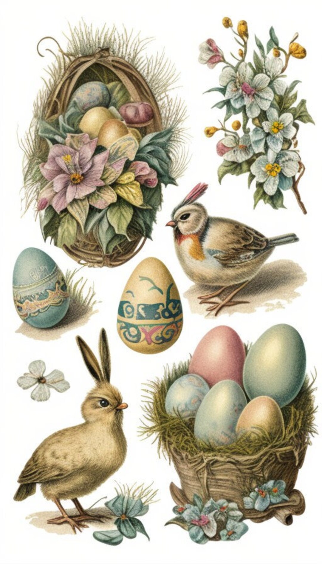 A4 A3 Rice Paper for Decoupage Easter Theme Mixed Media Diy Easter ...