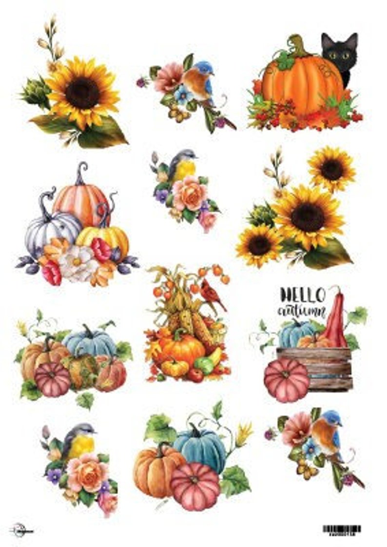 A3 Rice Paper for Decoupage Thanksgiving Theme Mixed Media Diy - Etsy