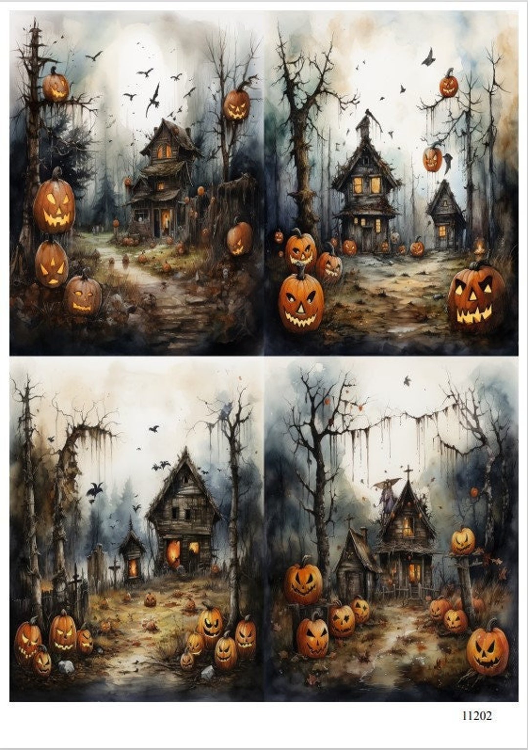 Α4 A3 Rice Paper for Decoupage Halloween Theme Mixed Media Diy Papiery ...