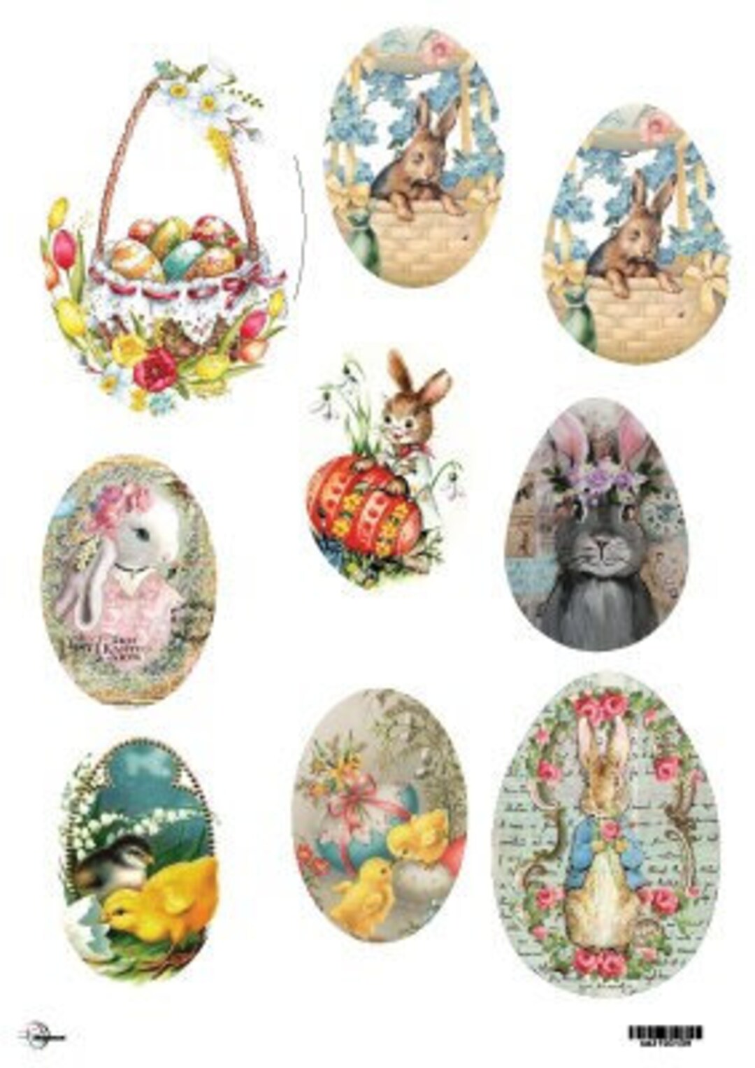 A3 Rice Paper for Decoupage Easter Theme Mixed Media Diy Easter Candles ...