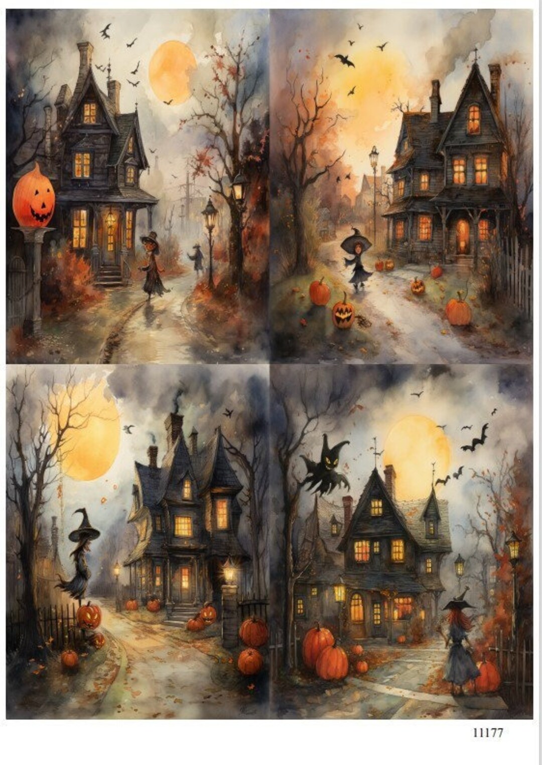 A3 Rice Paper for Decoupage Halloween Theme Mixed Media Diy Papiery ...