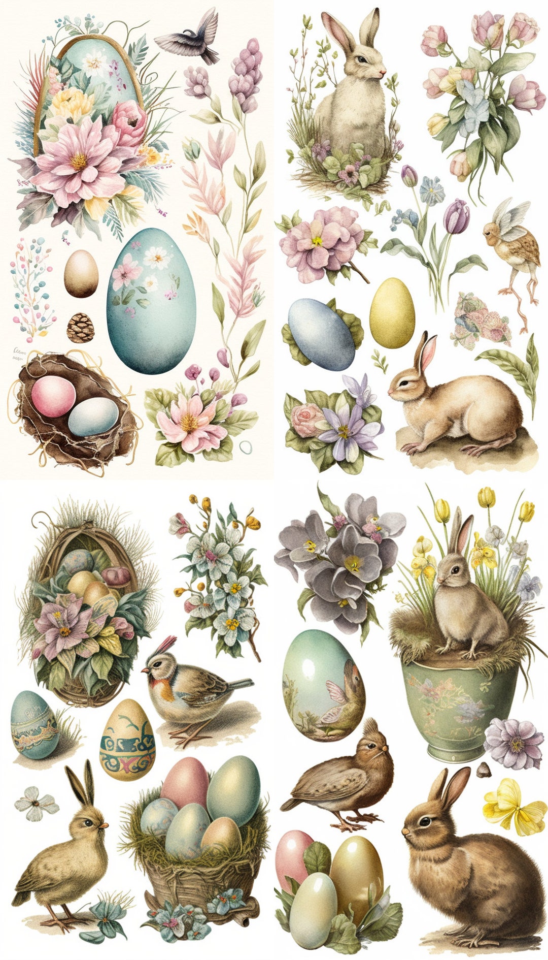 A4 - A3 Rice Paper for Decoupage Easter Theme Mixed Media Diy Easter ...