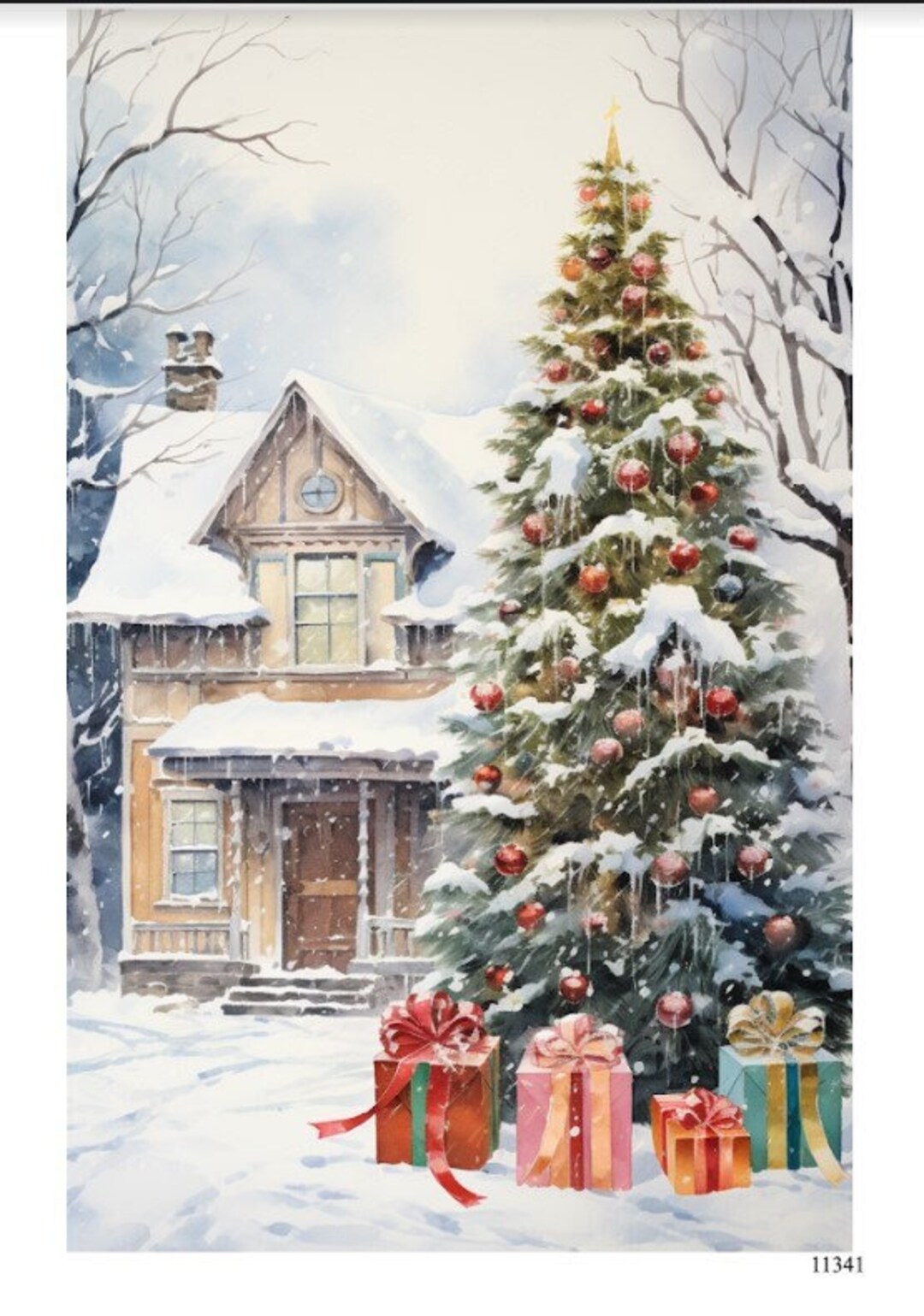 A3-A4 Rice Paper for Decoupage Christmas Theme Mixed Media Diy ...