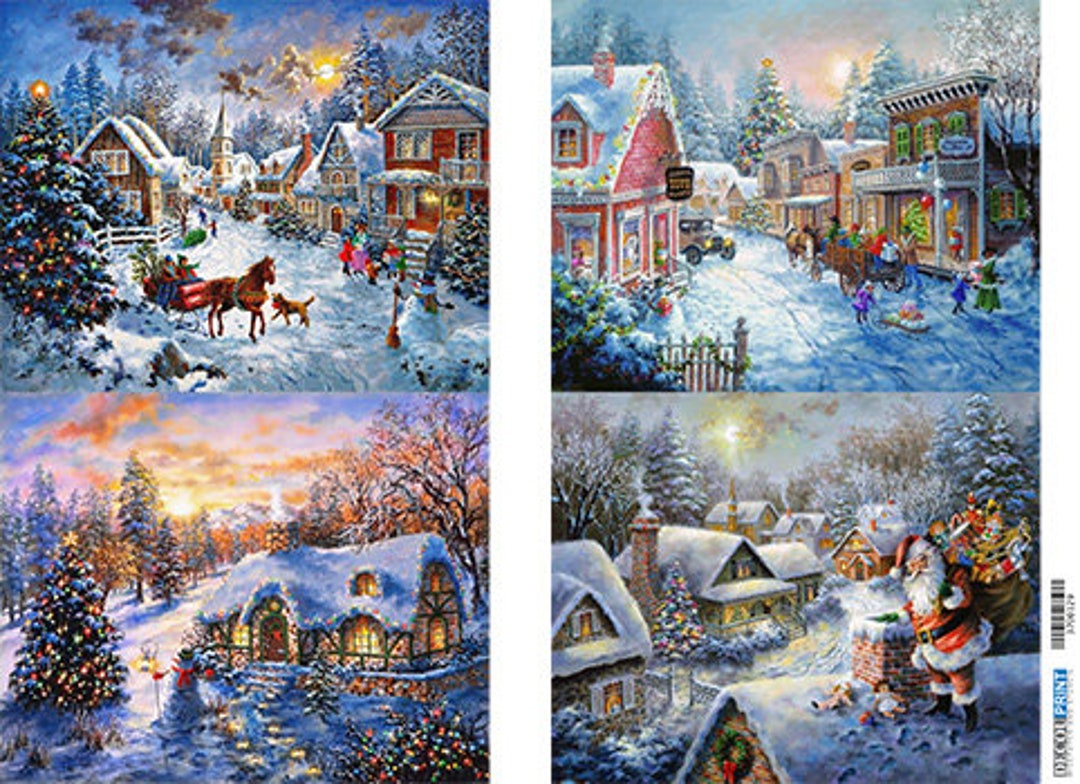 A3 Rice Paper for Decoupage Christmas Theme Mixed Media Diy - Etsy