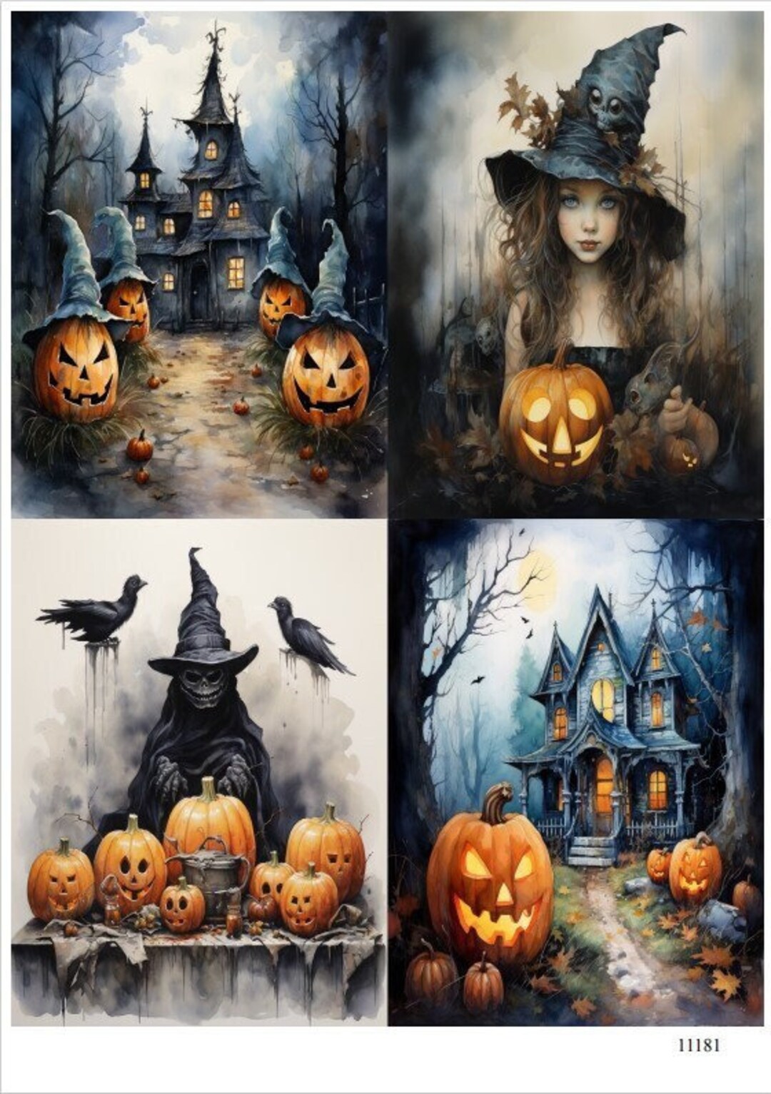 Α4 A3 Rice Paper for Decoupage Halloween Theme Mixed Media Diy Papiery ...