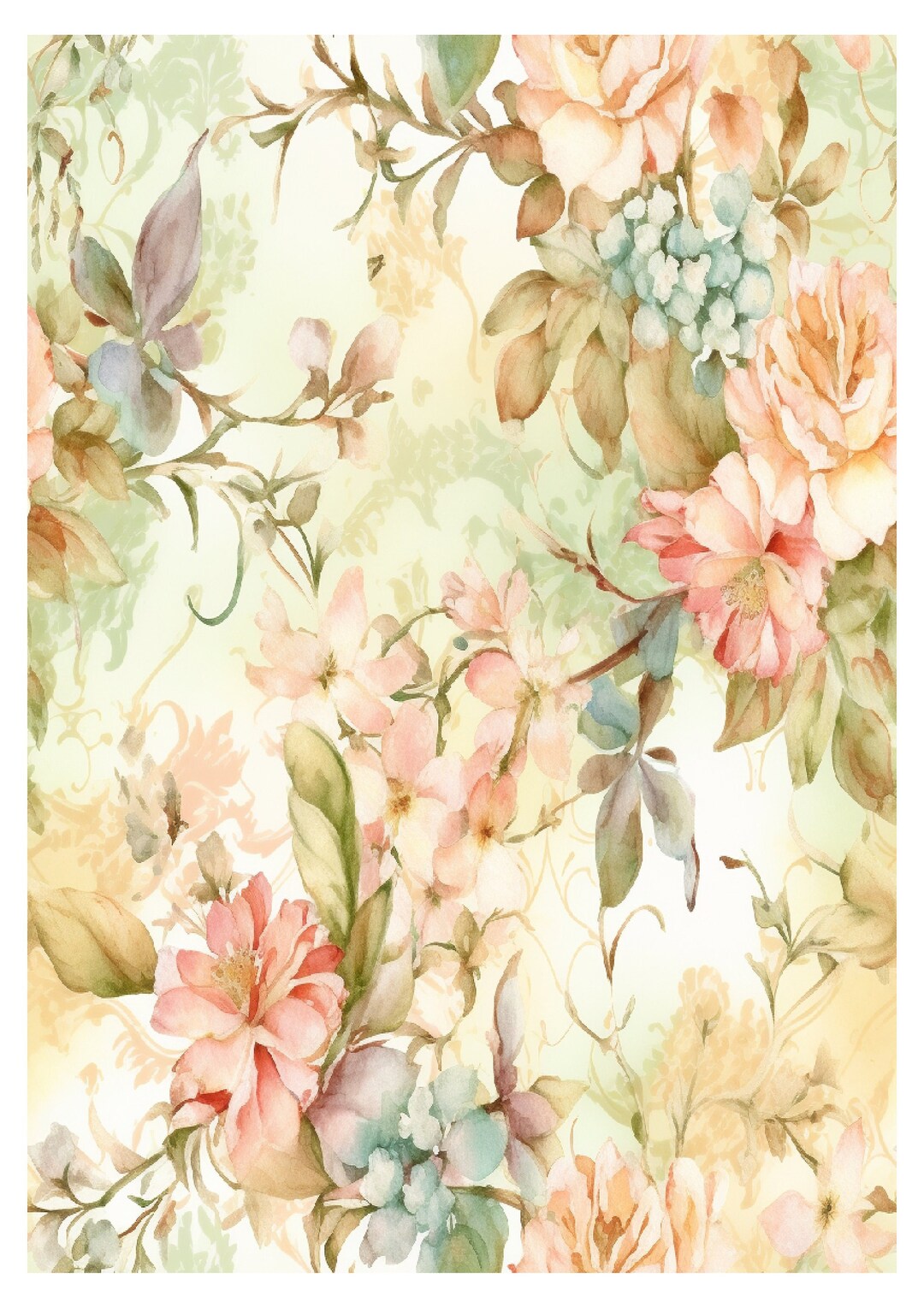 Flowers, A3 Rice Paper for Decoupage, Unique Rice Papers, Scrapbooking ...