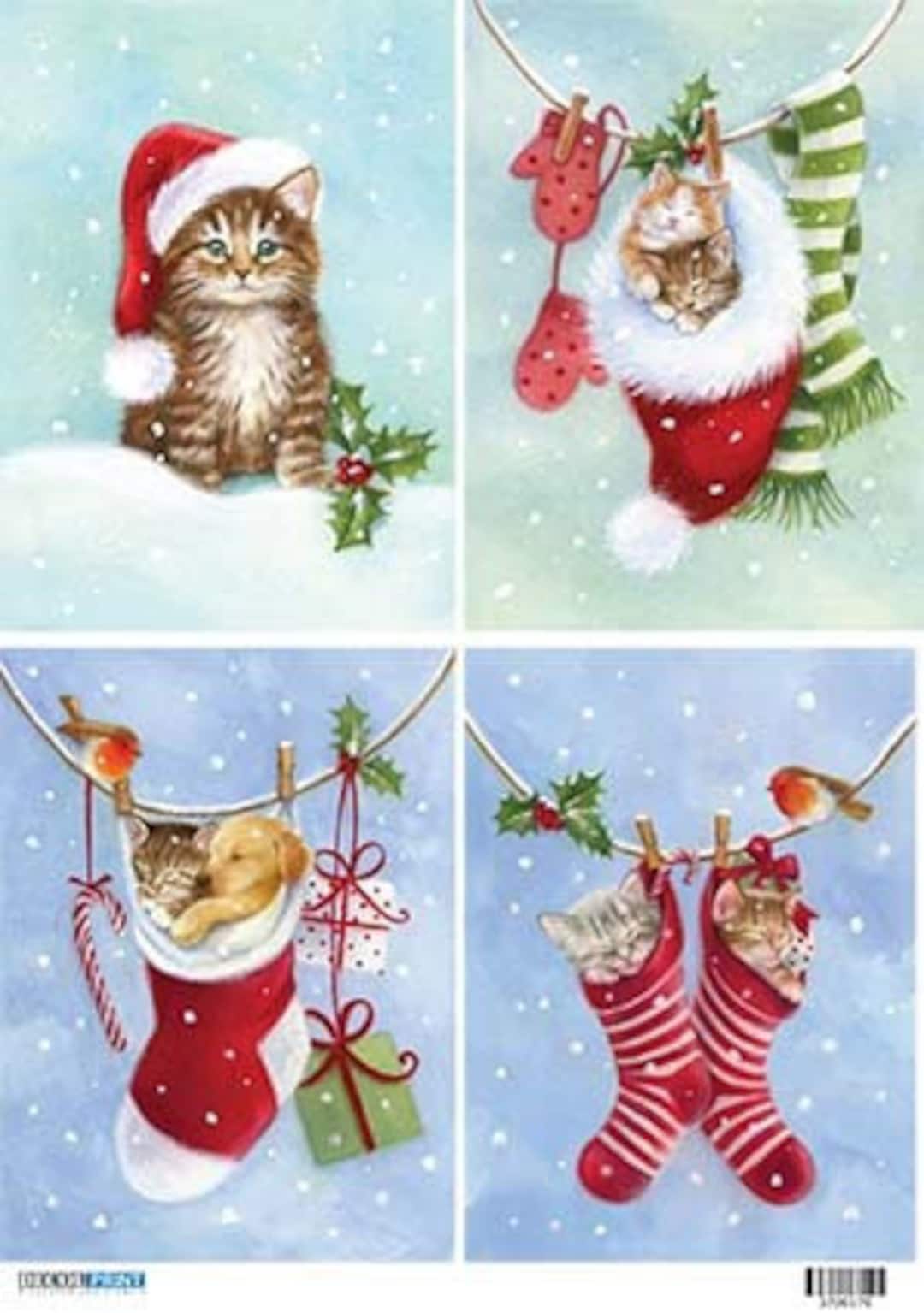 A3 Rice Paper for Decoupage, Christmas Theme, Mixed Media, Diy ...