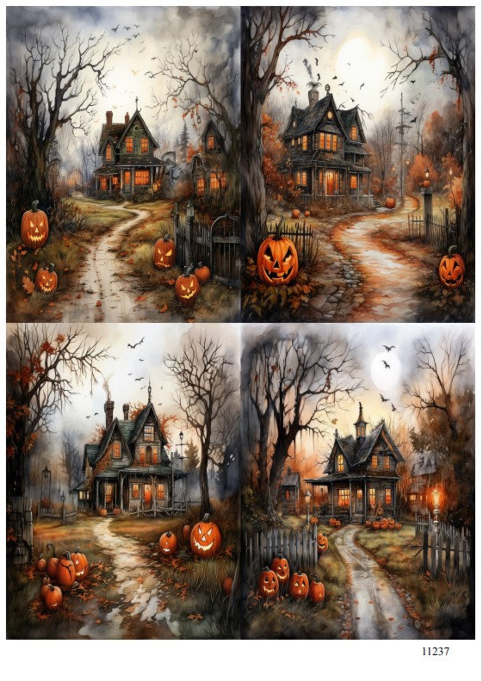 Α4 A3 Rice Paper for Decoupage Halloween Theme Mixed Media Diy Papiery ...