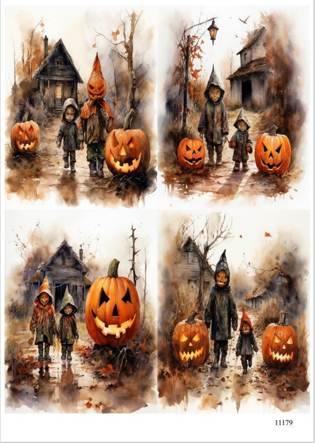 Α4 A3 Rice Paper for Decoupage Halloween Theme Mixed Media Diy Papiery ...