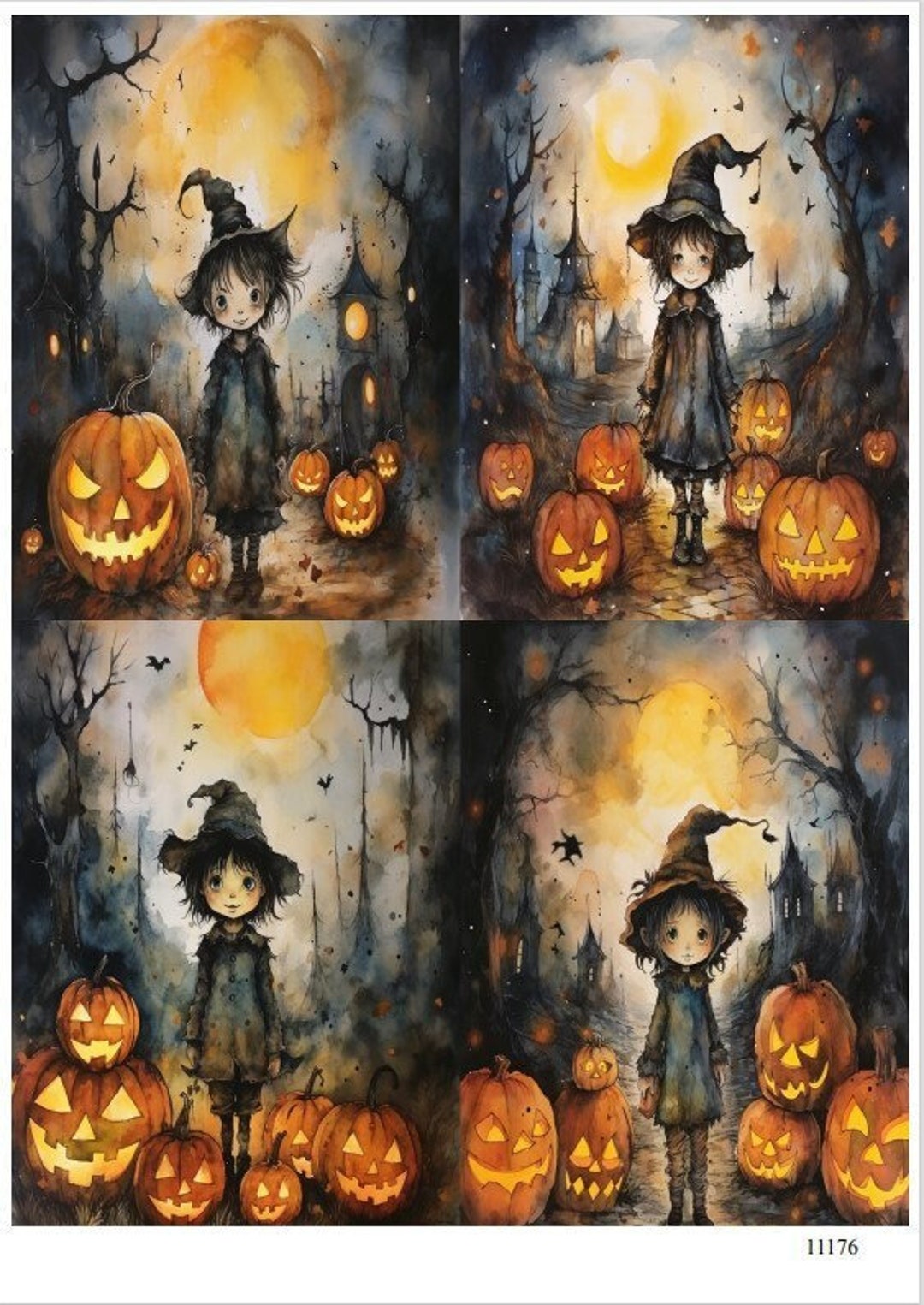 A3 Rice Paper for Decoupage Halloween Theme Mixed Media Diy Papiery ...