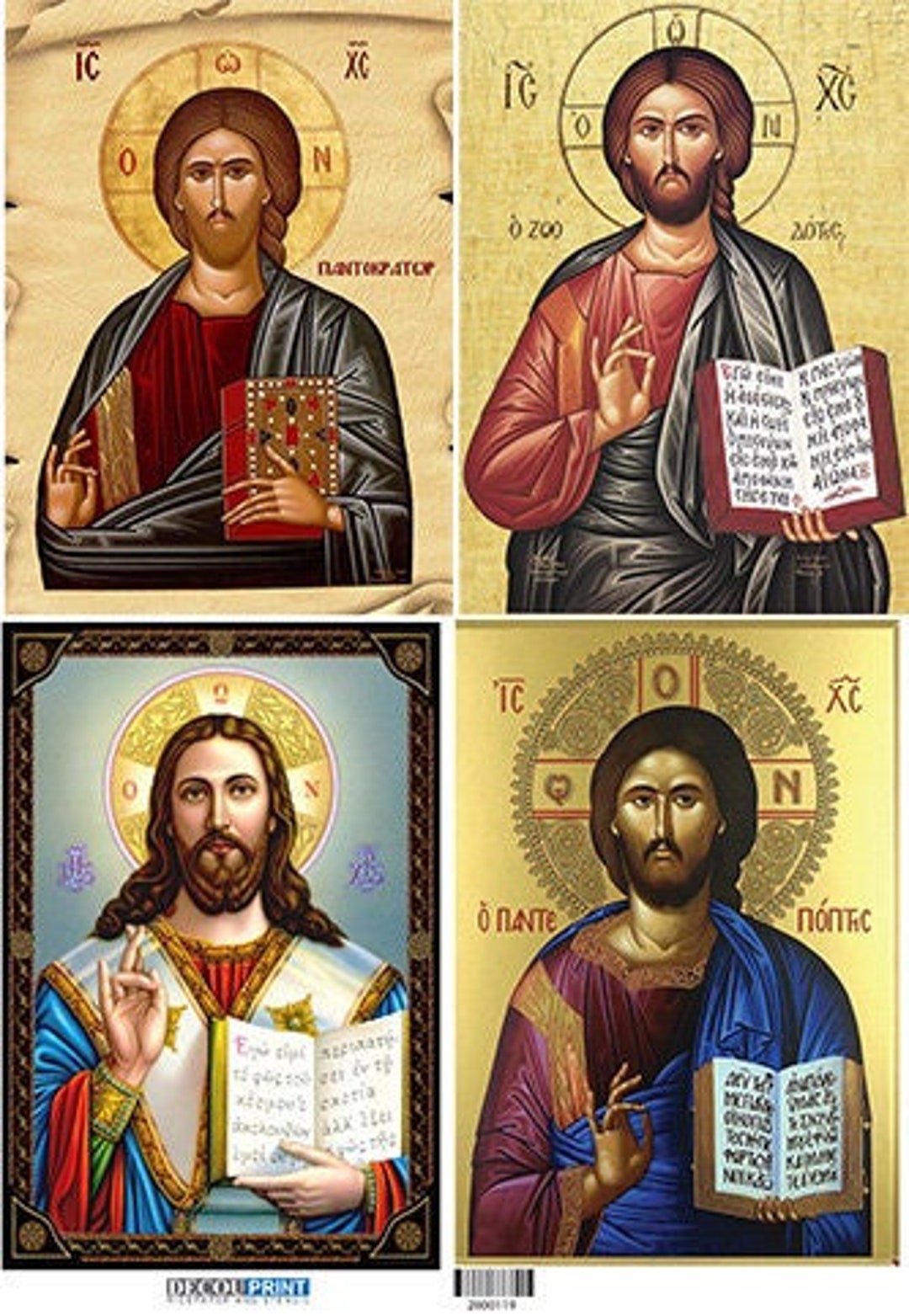 Jesus Christ A3 Rice Paper for Decoupage Saints and Angels Theme Mixed ...