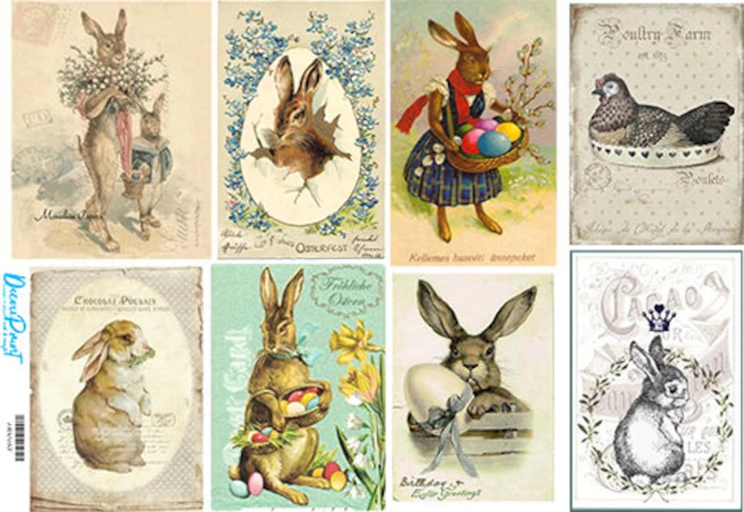 A3 Rice Paper for Decoupage Easter Theme Mixed Media Diy Easter Candles ...