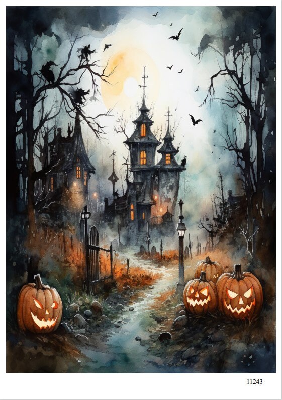 Α4 A3 Rice Paper for Decoupage Halloween Theme Mixed Media Diy Papiery ...