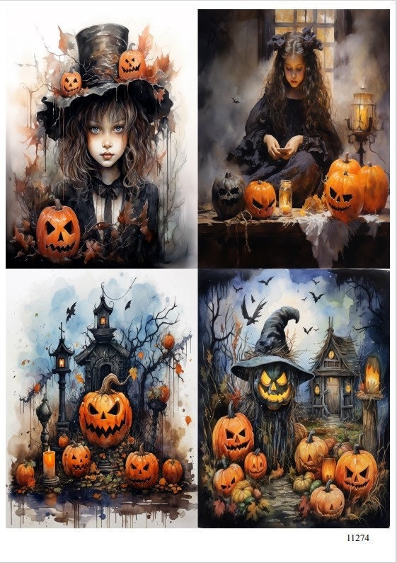 A4 A3 Rice Paper for Decoupage Halloween Theme Mixed Media - Etsy