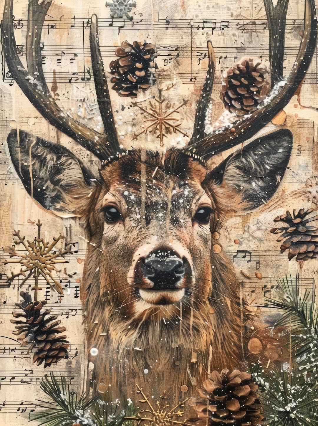 A4-A3 Rice Paper for Decoupage Christmas Theme Mixed Media Diy ...